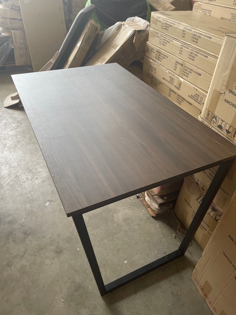 120cm table with metal legs defect unit, Furniture & Home Living ...