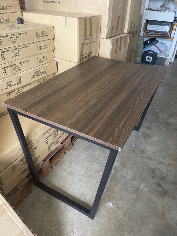 120cm table with metal legs defect unit, Furniture & Home Living ...