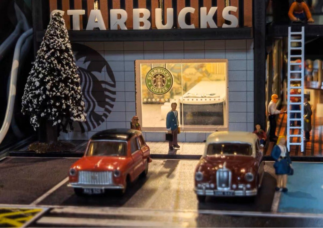 (Ready Stock) 1/64 Starbucks Diorama for Diecasts Hot Wheels Matchbox ...