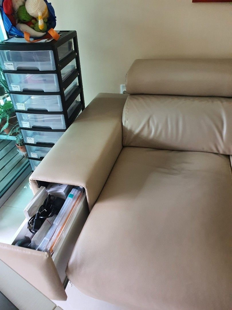 3m sofa with slider seats and drawers, Furniture & Home Living ...