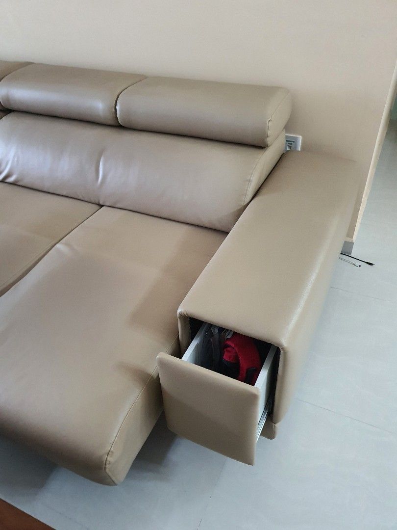 3m sofa with slider seats and drawers, Furniture & Home Living ...