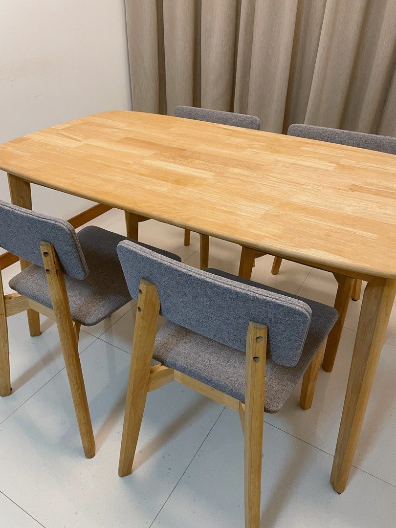 4 pax Dining Table(plus sofa give away), Furniture & Home Living ...