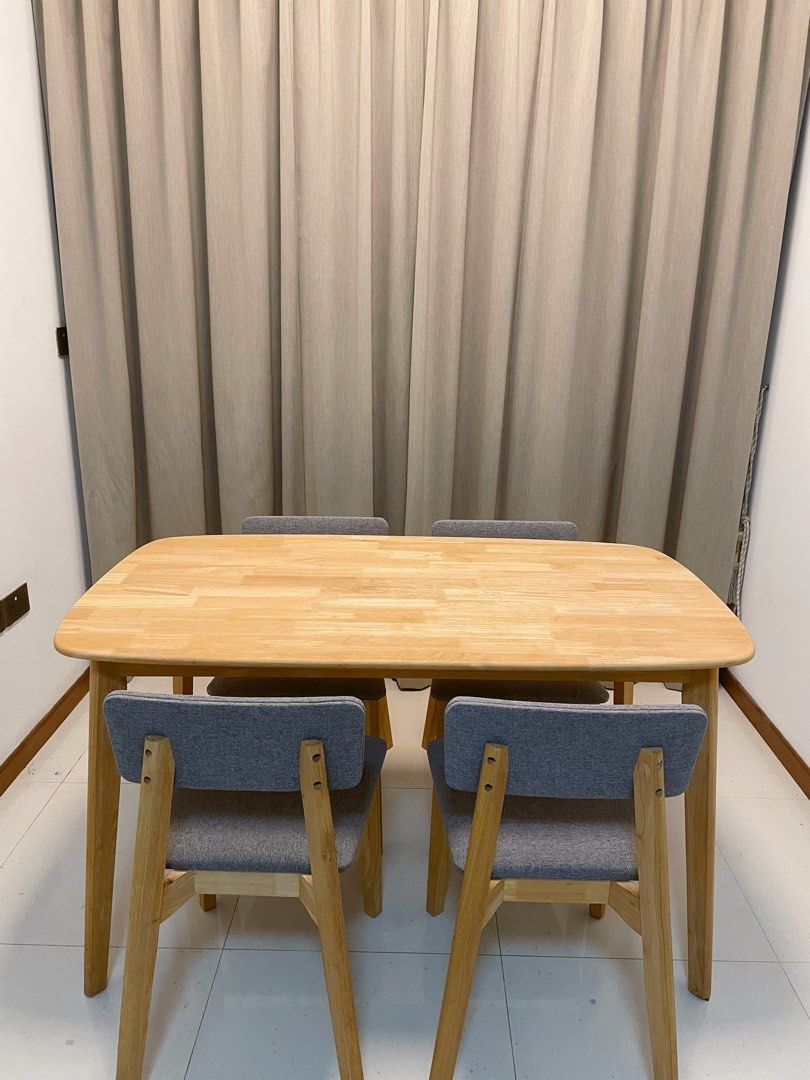 4 pax Dining Table(plus sofa give away), Furniture & Home Living ...