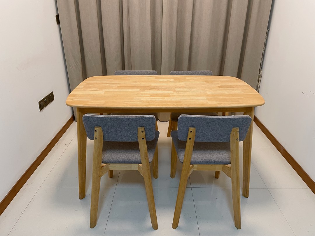 4 pax Dining Table(plus sofa give away), Furniture & Home Living ...