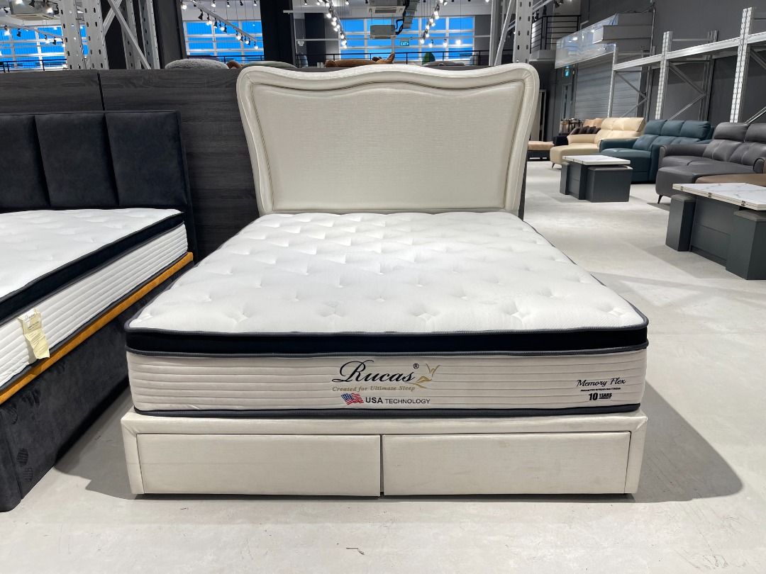 5 Feet Queen Size Bed Frame with Drawer, Furniture & Home Living ...