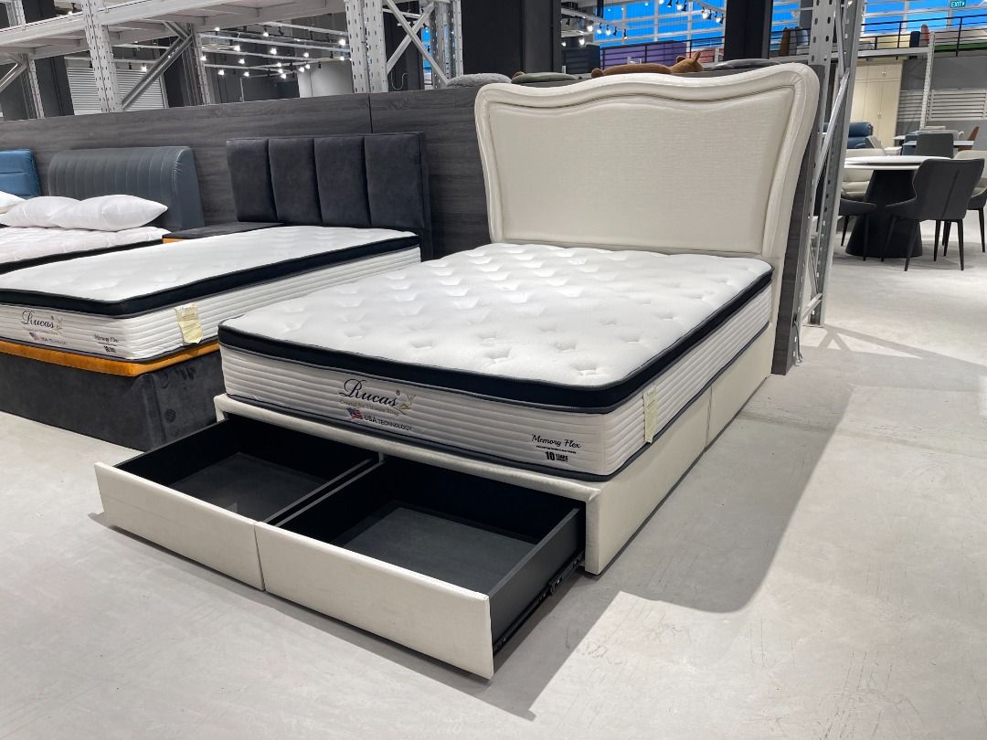 5 Feet Queen Size Bed Frame with Drawer, Furniture & Home Living ...
