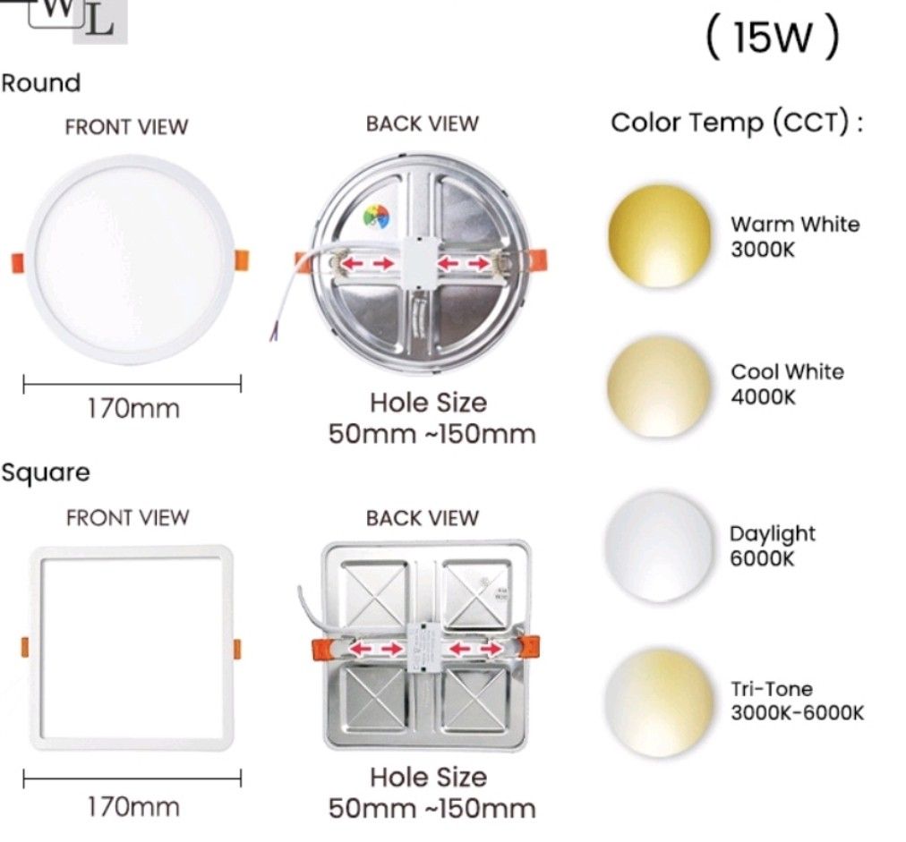 5 unit of Adjustable LED downlight 15w, Furniture & Home Living, Lighting & Fans, Lighting on ...