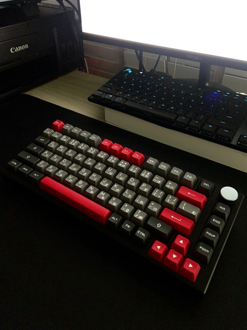 75% custom mechanical keyboard ( Asa Red Grey Black Keycaps), Computers ...