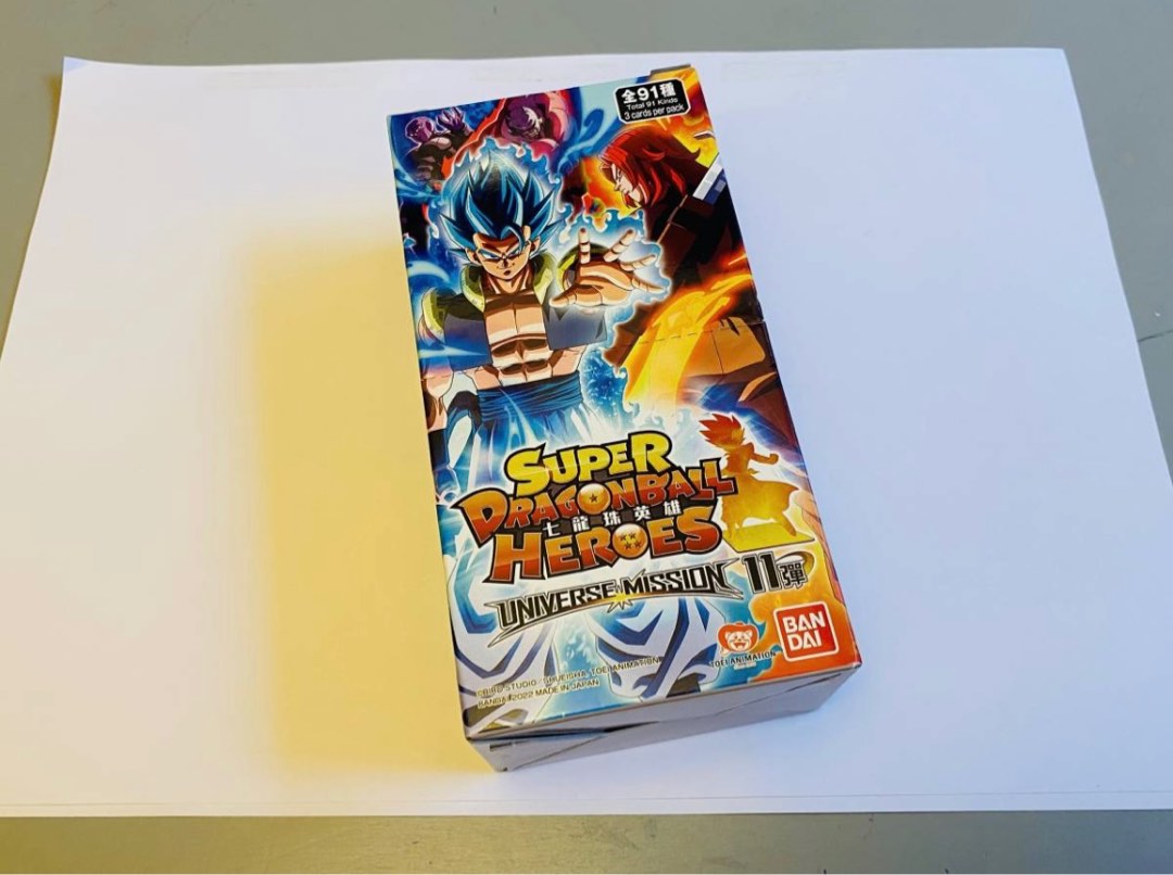 現貨 全新 港版 中文版 SDBH 超級龍珠英雄咭 七龍珠英雄 Universe Mission 第11彈 UMT11 原盒未開封(內有20包 每包3張卡), 興趣及遊戲, 玩具 & 遊戲類 ...