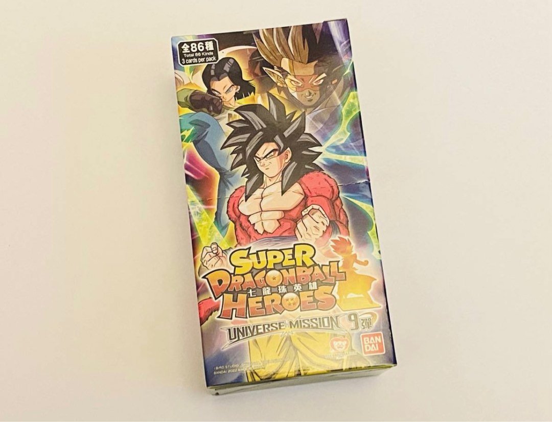 現貨 全新 港版 中文版 SDBH 超級龍珠英雄咭 七龍珠英雄 Universe Mission 第9彈 UMT9 原盒未開封(內有20包 每包3張卡), 興趣及遊戲, 玩具 & 遊戲類 ...