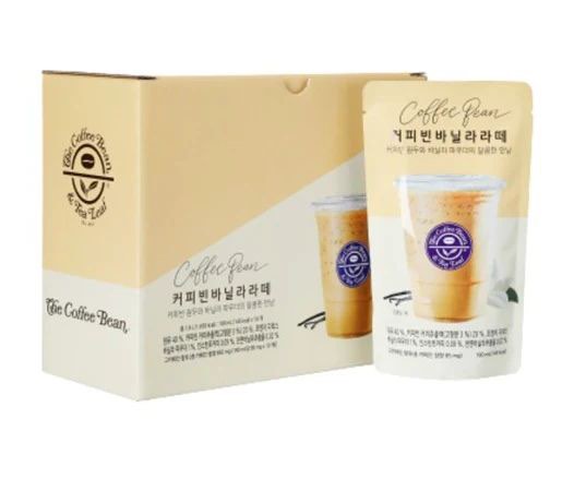 韓國製 The Coffee Bean即飲香草拿鐵 Vanilla latte (190ml x 10包/盒), 嘢食 & 嘢飲, 飲料 - Carousell