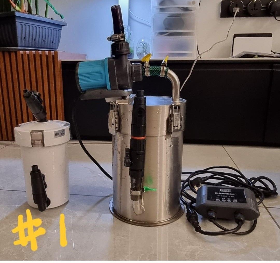 ADA style stainless steel jet filter canister aquarium, Pet Supplies ...