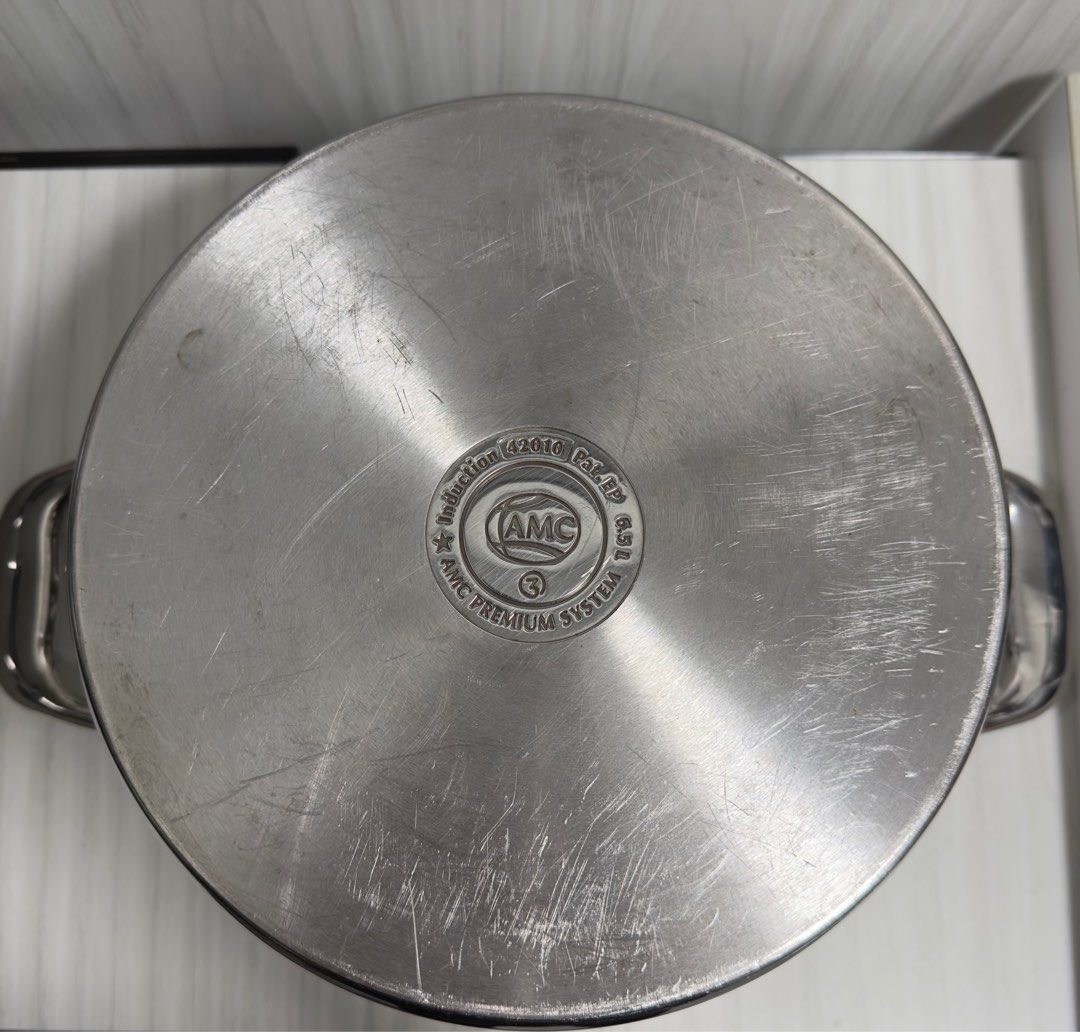 AMC 6.5L 24cm Stainless Steel Pot, TV & Home Appliances, Kitchen ...