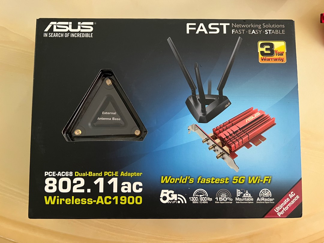 Asus PCE-AC68 PCIE Wifi 5 adapter, Computers & Tech, Desktops on Carousell