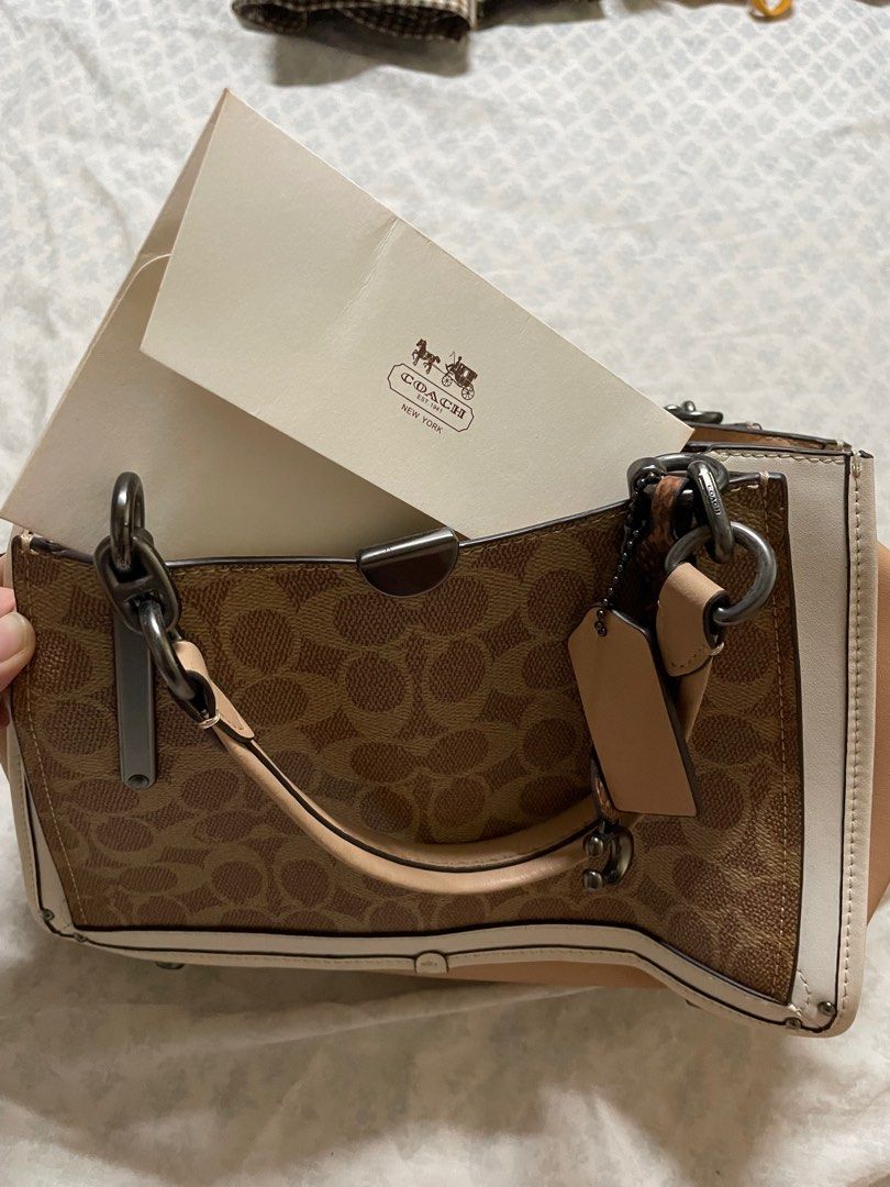Authentic Coach Dreamer in Signature Canvas with Snakeskin detail ...