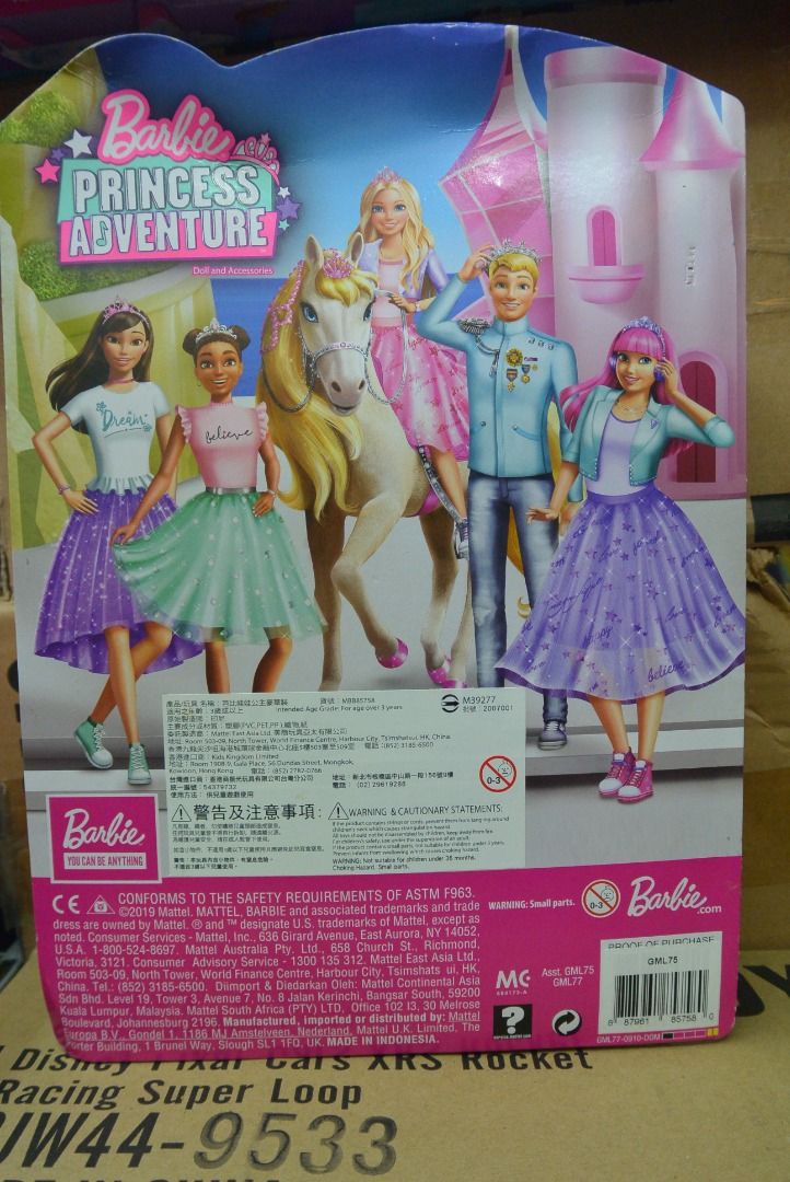 Barbie Princass Adventure Deluxe Princess Asst. GML75, 興趣及遊戲, 玩具 & 遊戲類 ...