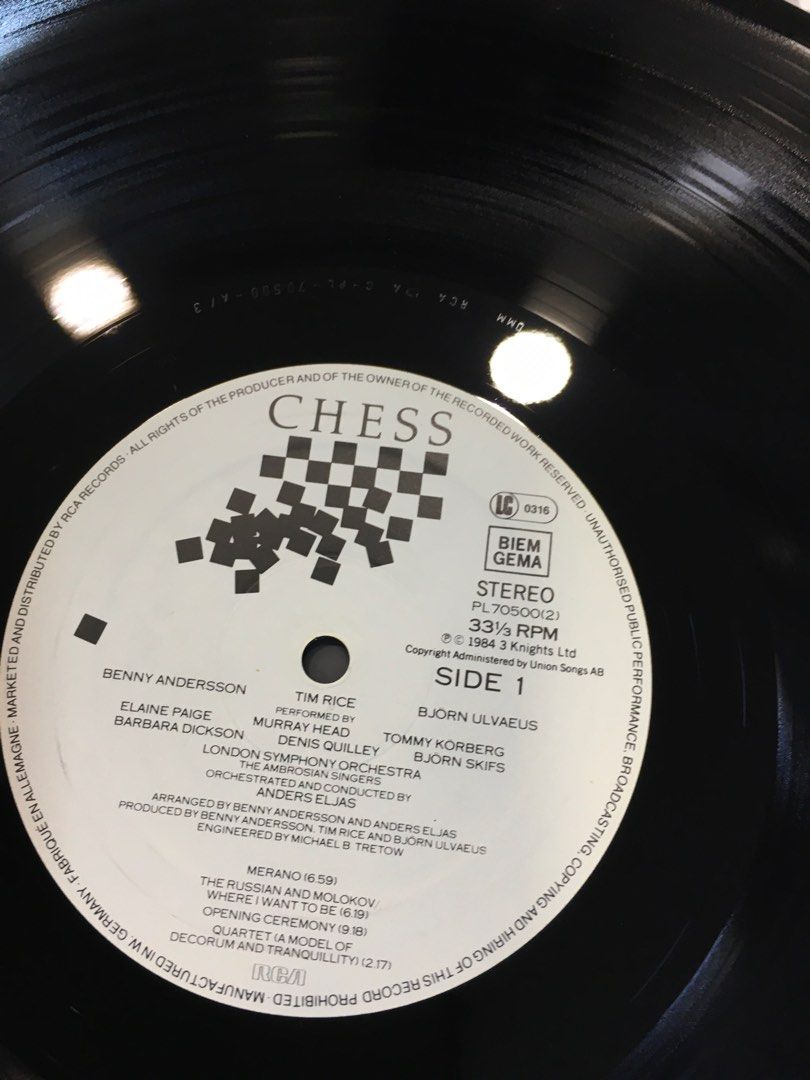 Benny Andersson - Chess lp, Hobbies & Toys, Music & Media, Vinyls on ...