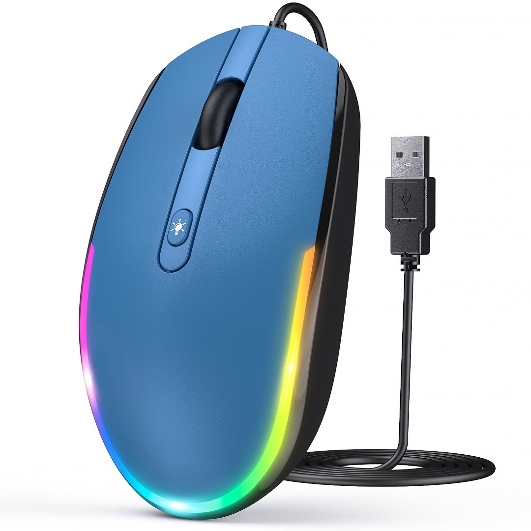 [BNIB] Seenda (MS201) USB Wired LED RGB Quiet Mouse, 4 Color LED RGB ...