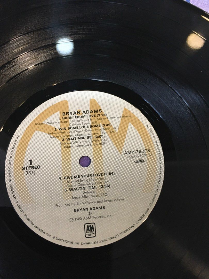 Bryan Adams - Bryan Adams lp, Hobbies & Toys, Music & Media, Vinyls on ...