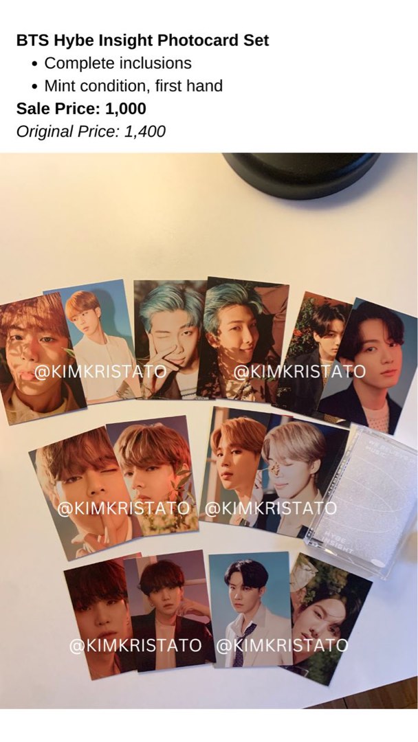 BTS Hybe Insight Photocard Set, Hobbies & Toys, Memorabilia & Collectibles, K-Wave on Carousell