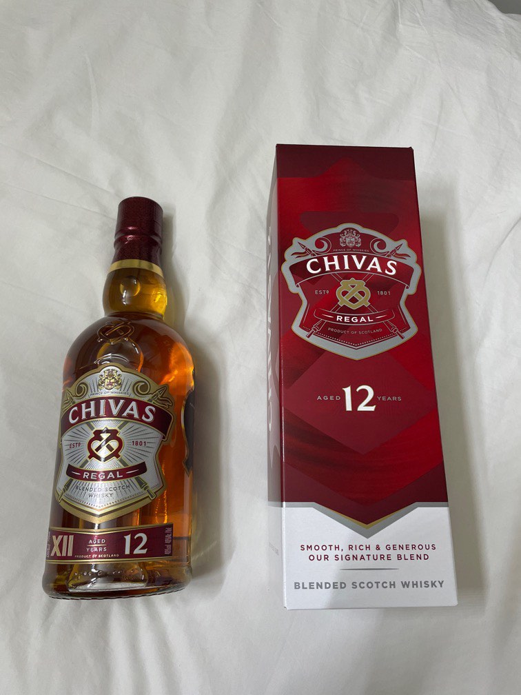 Chivas Regal 12 700ml + FOC 10%/20% Off 18 YO 1L, Food & Drinks, Alcoholic Beverages on Carousell