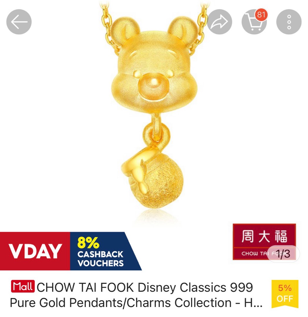 Chow Tai Fook 999 Pure Gold, Women's Fashion, Jewelry & Organisers ...