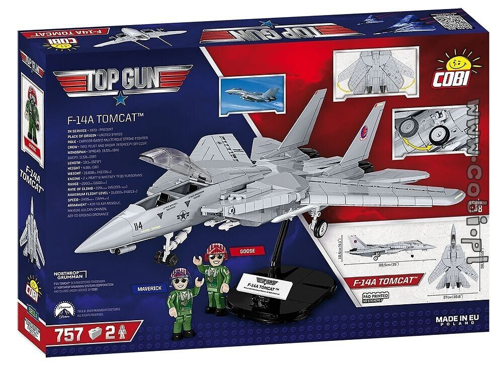 COBI TOP GUN US NAVY FIGHTER PLANE F-14 TOMCAT 5811A (LEGO COMPATIBLE ...