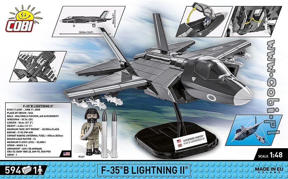 COBI USAF RAF FIGHTER PLANE F-35B LIGHTNING II 5830 (LEGO COMPATIBLE ...