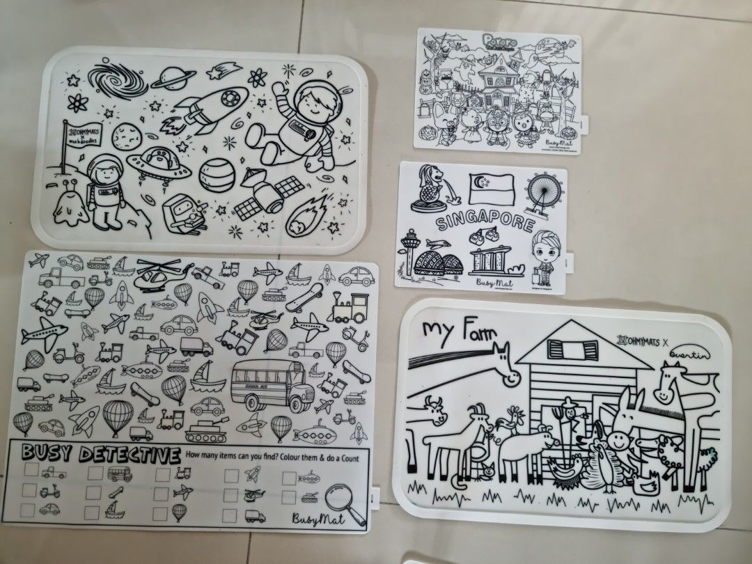 Coloring Mats Busy Mat Color Me Mat, Hobbies & Toys, Stationery & Craft ...