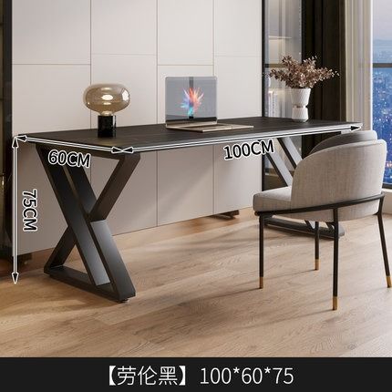 Computer Desk sintered stone&Metal frame Study table, Furniture & Home ...
