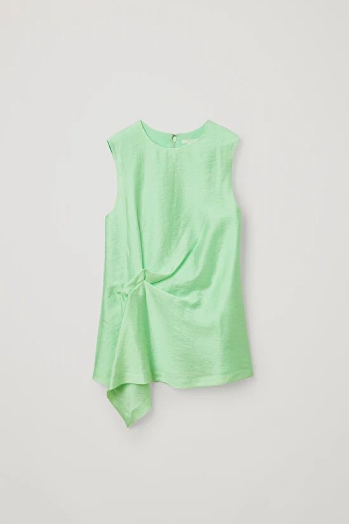 COS | Green Draped Knotted Top, Women's Fashion, Tops, Sleeveless on ...