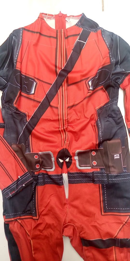DEADPOOL Costume Superhero with Mask, Sword & Accessories Stretchable ...