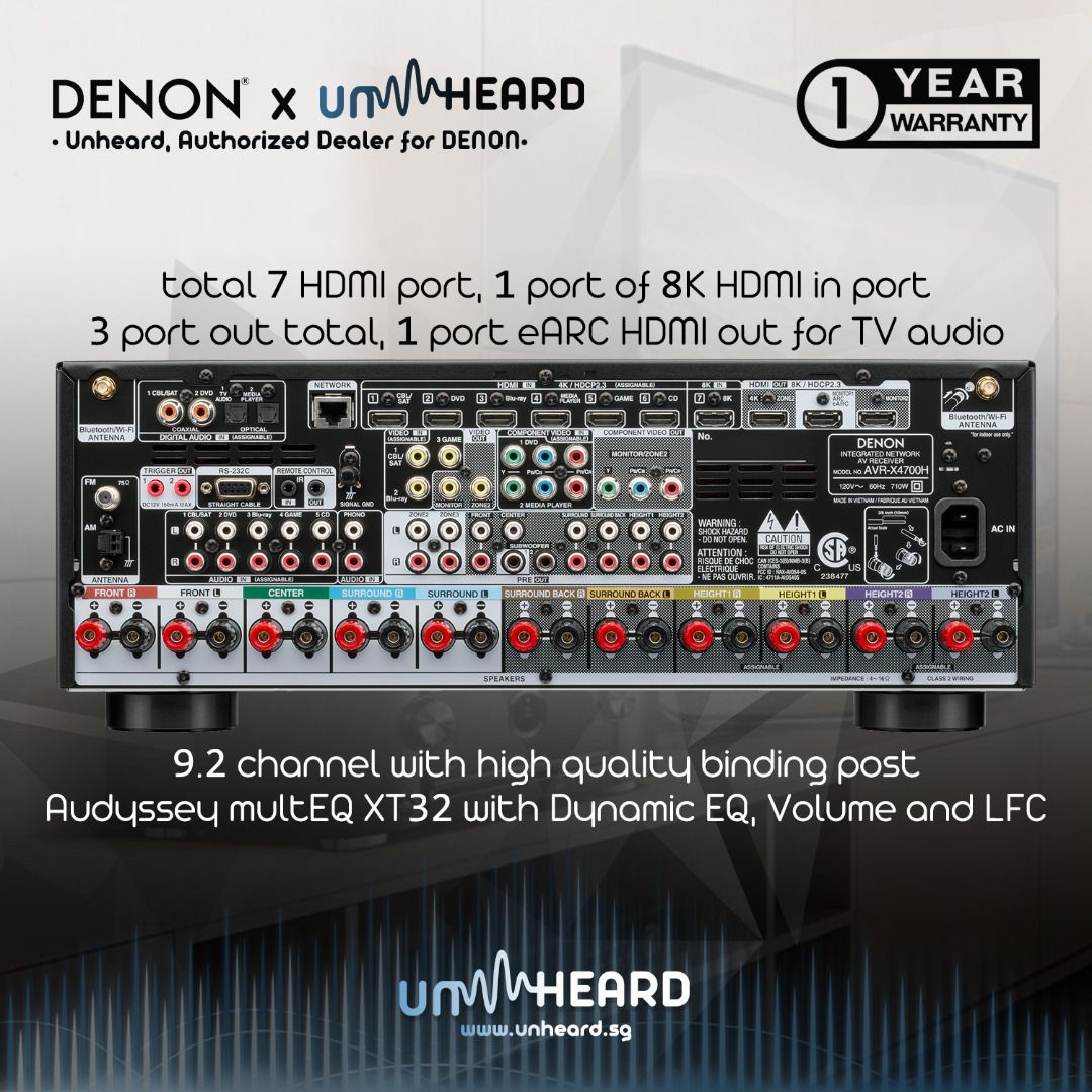 Denon AVR-X4700H AV Receiver 9.2 Home Theatre Amplifier Denon X4700 ...