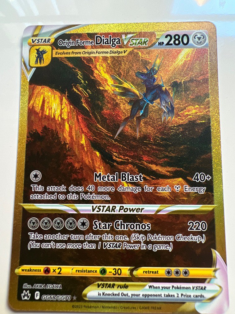 Dialga Vstar Gold Pokemon Card, Hobbies & Toys, Toys & Games on Carousell