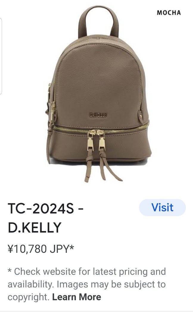 D.Kelly backpack Japan brand, Women's Fashion, Bags & Wallets ...