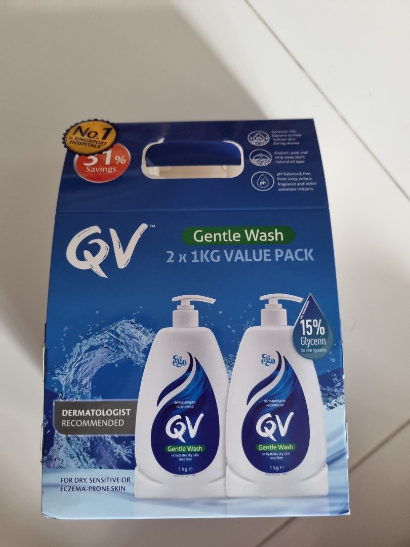 FINAL CLEARANCE SALE! Ego QV Gentle Wash Value Pack (2 x 1 Kg), Beauty & Personal Care, Bath ...