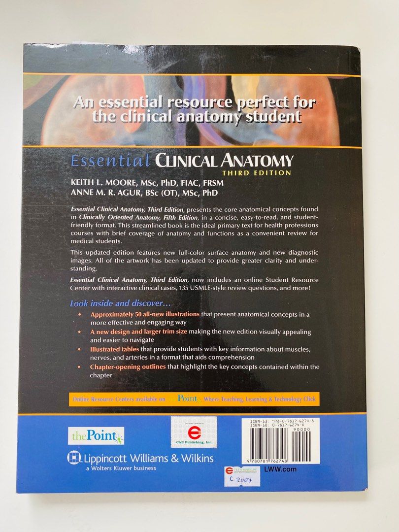 Essential Clinical Anatomy Moore and Agur 3rd Ed, Hobbies & Toys, Books ...