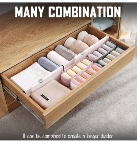 EXTENDABLE DRAWER PARTITION ADJUSTABLE STORAGE DIVIDER WARDROBE CLOTHES ...