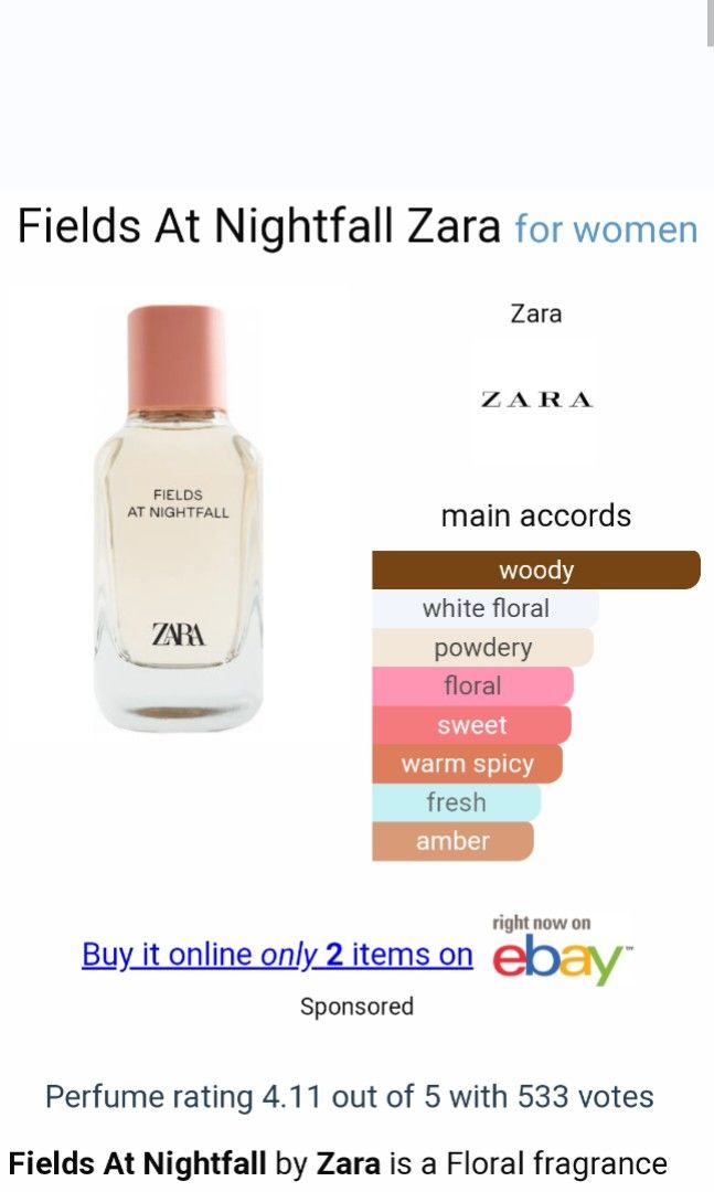 Fields At Nightfall 100ml by ZARA Original Tester Eropa (NEW FULL BOX ...