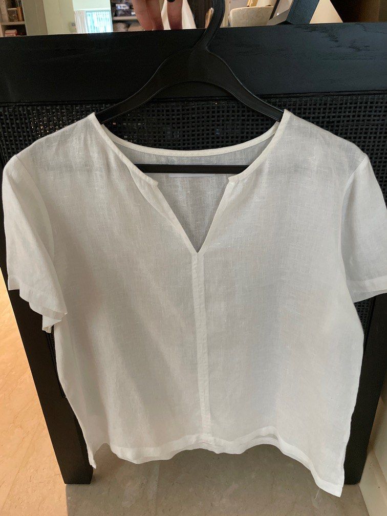 French Linen top, Women's Fashion, Tops, Blouses on Carousell