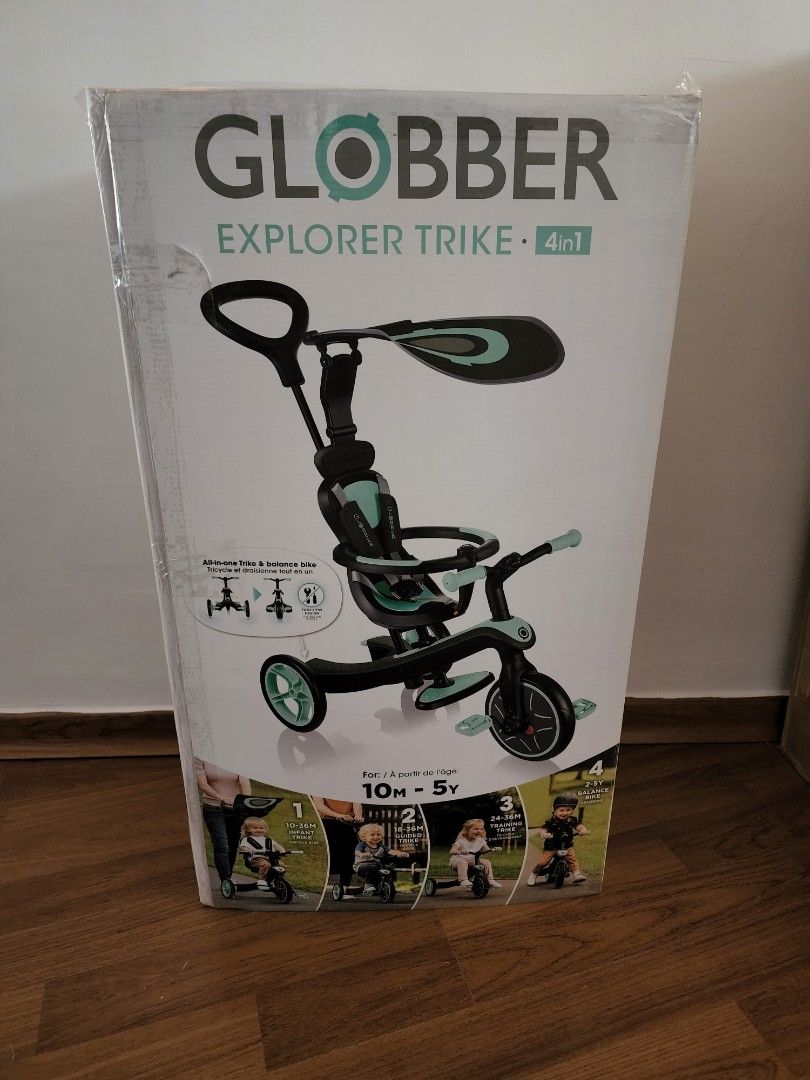 Globber Explorer Trike 4in1 (Mint), Babies & Kids, Infant Playtime on ...