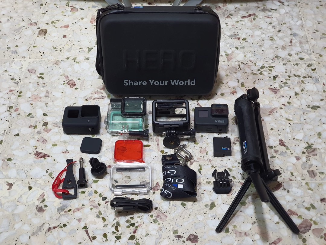 GoPro hero 7 + accessories , Photography, Video Cameras on Carousell
