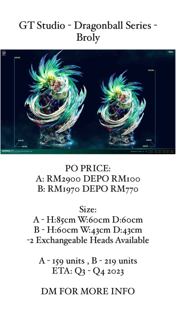 GT Studio - Dragonball Series - Broly, Hobbies & Toys, Toys & Games on ...