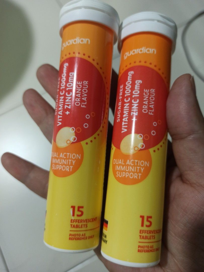 Guardian vitC 1000mg + zinc 10mg 15 Effervescent tablets, Health ...