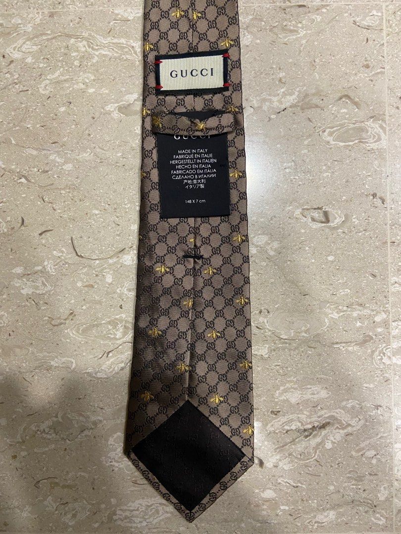 Gucci Bee Monogram Tie, Men's Fashion, Watches & Accessories, Ties on ...