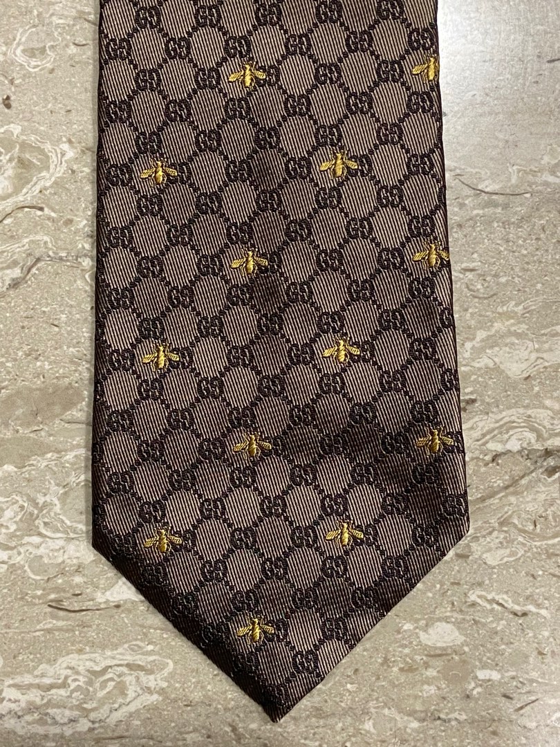 Gucci Bee Monogram Tie, Men's Fashion, Watches & Accessories, Ties on ...