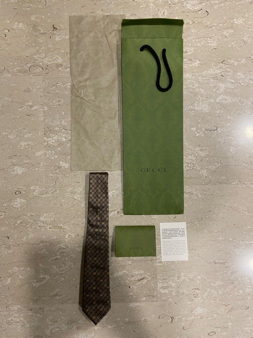 Gucci Bee Monogram Tie, Men's Fashion, Watches & Accessories, Ties on ...