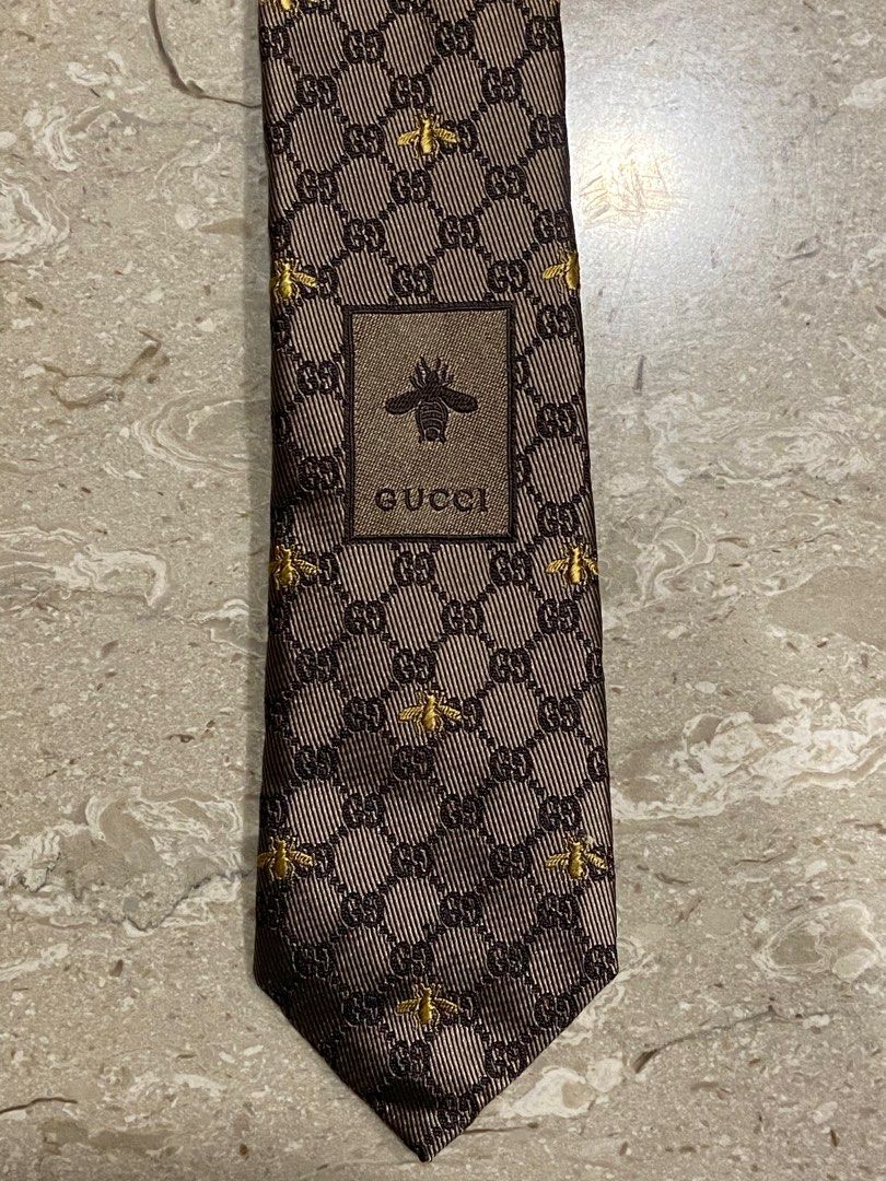 Gucci Bee Monogram Tie, Men's Fashion, Watches & Accessories, Ties on ...