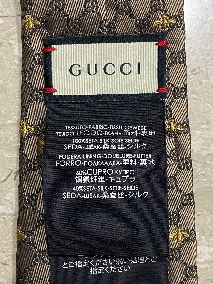 Gucci Bee Monogram Tie, Men's Fashion, Watches & Accessories, Ties on ...