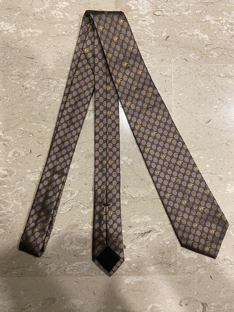 Gucci Bee Monogram Tie, Men's Fashion, Watches & Accessories, Ties on ...